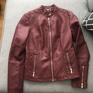 Black Rivet | Jackets & Coats | Red Faux Leather Jacket | Poshmark